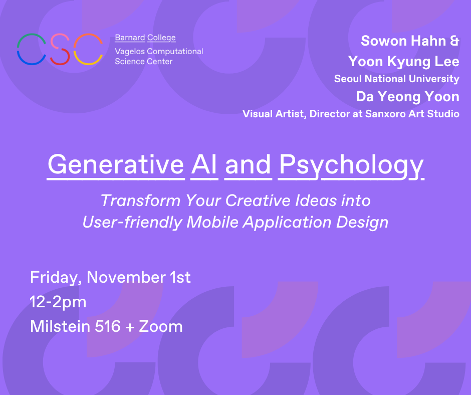 CSC Workshop: Generative AI and Psychology | Barnard College